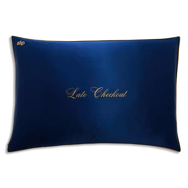 Slip Silk Late Checkout Pillowcase - Navy