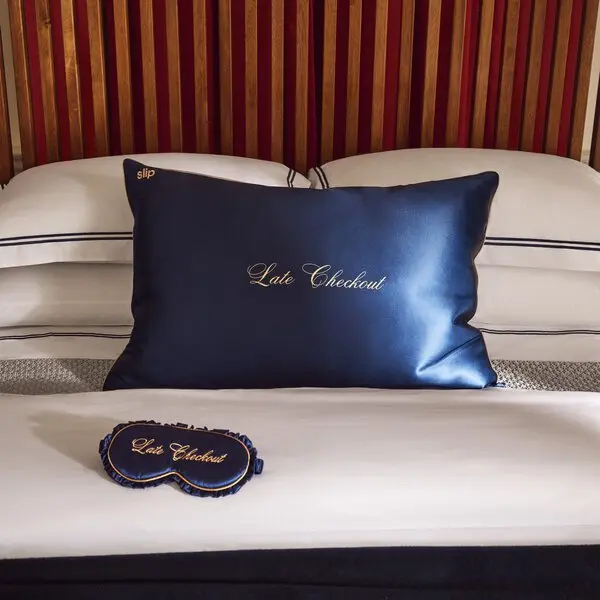 Slip Silk Late Checkout Pillowcase - Navy
