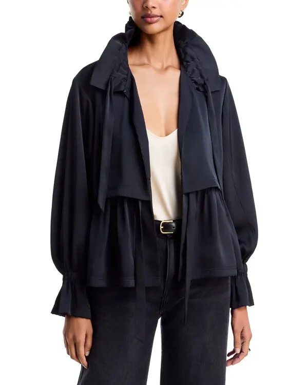 Cinq À Sept Azira Tie Neck Flared Cuff Jacket
