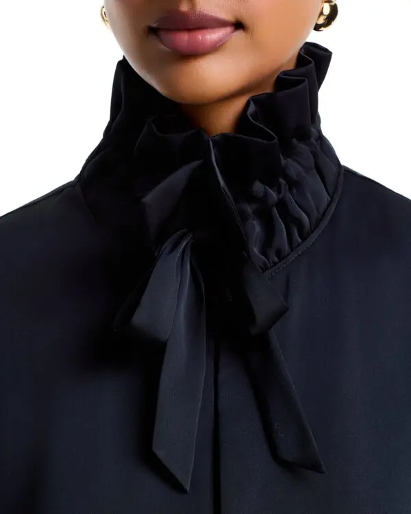 Cinq À Sept Azira Tie Neck Flared Cuff Jacket