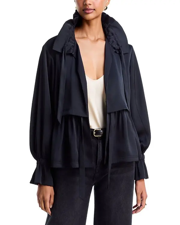 Cinq À Sept Azira Tie Neck Flared Cuff Jacket