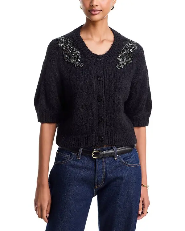Cinq À Sept Embellished Cardigan Sweater