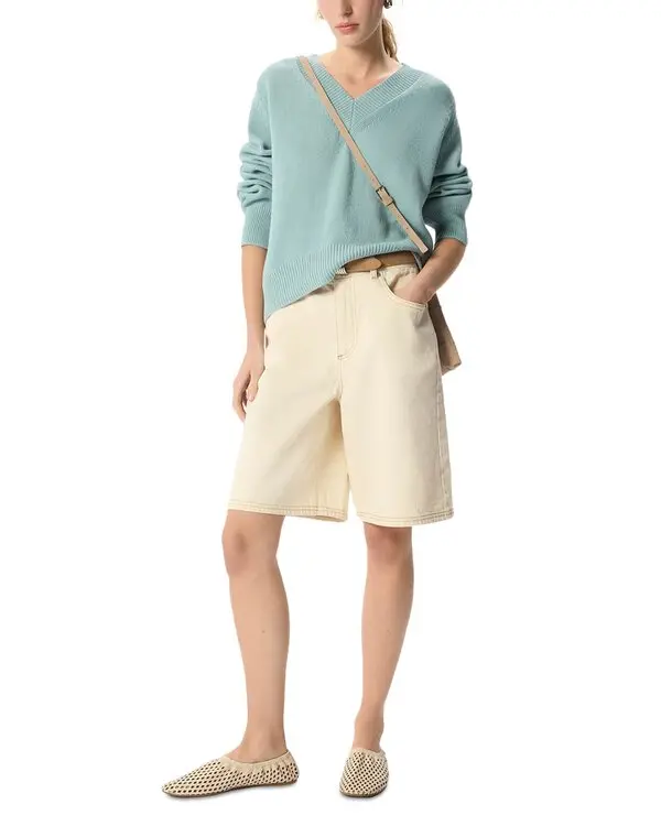 Whistles Cotton V-neck Sweater