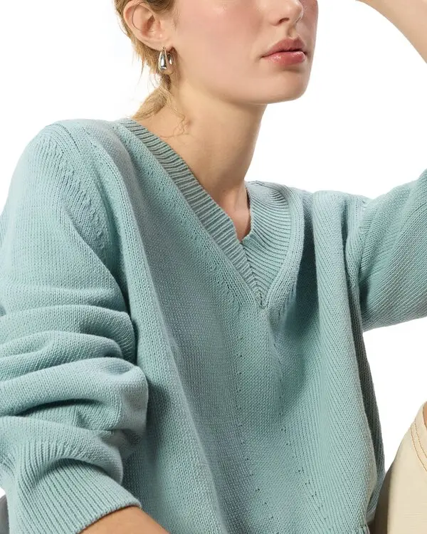 Whistles Cotton V-neck Sweater