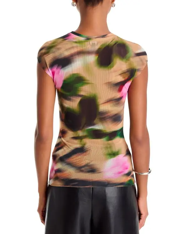 AFRM Nina Crewneck Mesh Tee - Blurry Rose