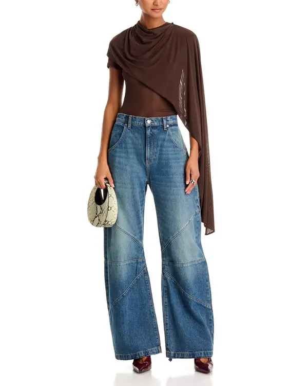 AFRM Fiona Drape Overlay Mesh Top