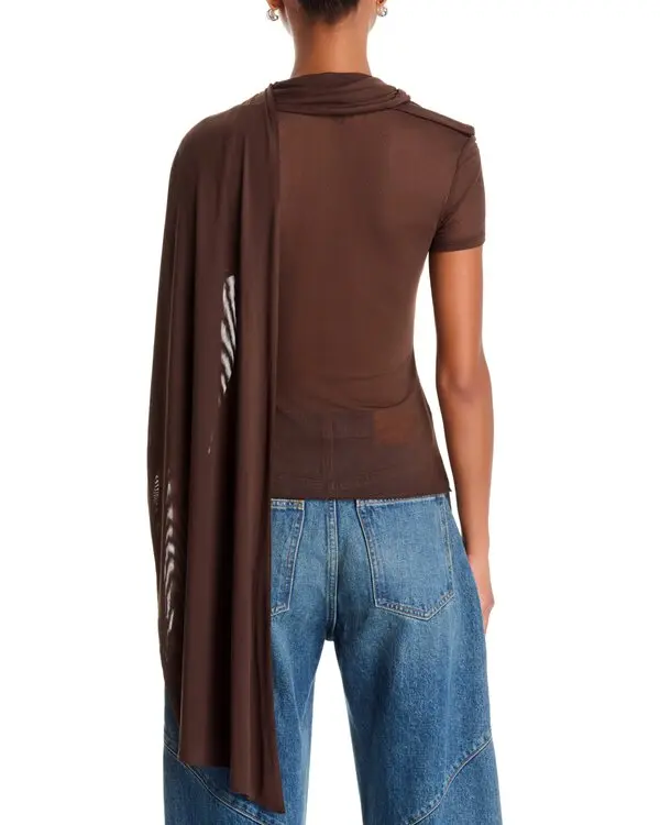 AFRM Fiona Drape Overlay Mesh Top