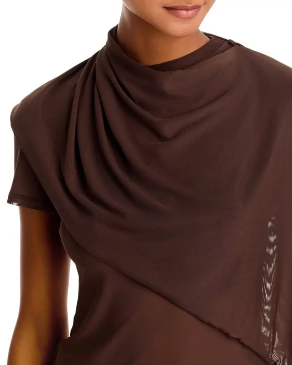 AFRM Fiona Drape Overlay Mesh Top