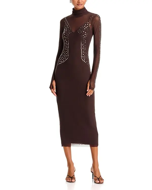 AFRM Shailene Studded Mesh Dress