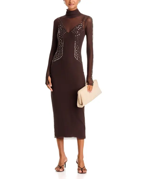 AFRM Shailene Studded Mesh Dress