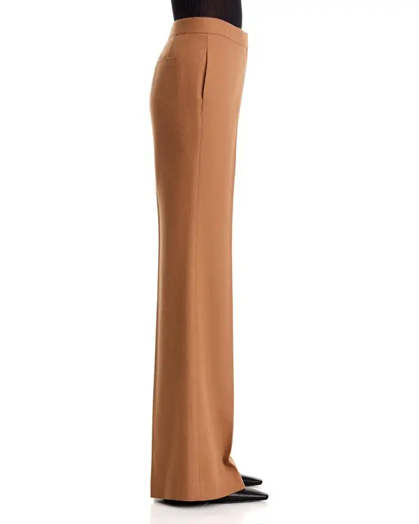 Lafayette 148 New York Wool Press Pleat Flare Leg Pants