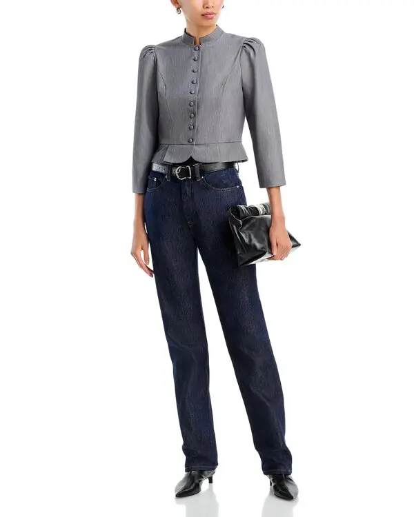 WAYF Kaelani Button Front Peplum Jacket