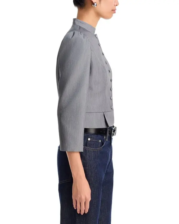 WAYF Kaelani Button Front Peplum Jacket