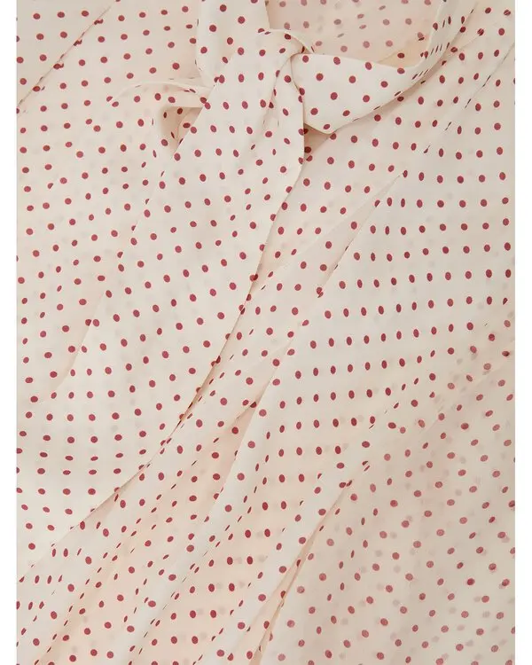 REISS Dottie Tie Neck Polka Dot Dress