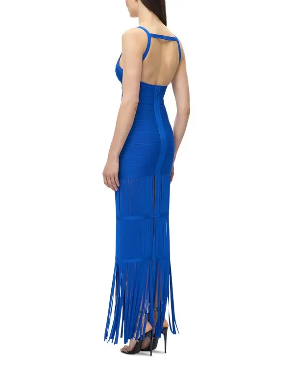 Herve Leger The Kelsey Fringe Hem Gown