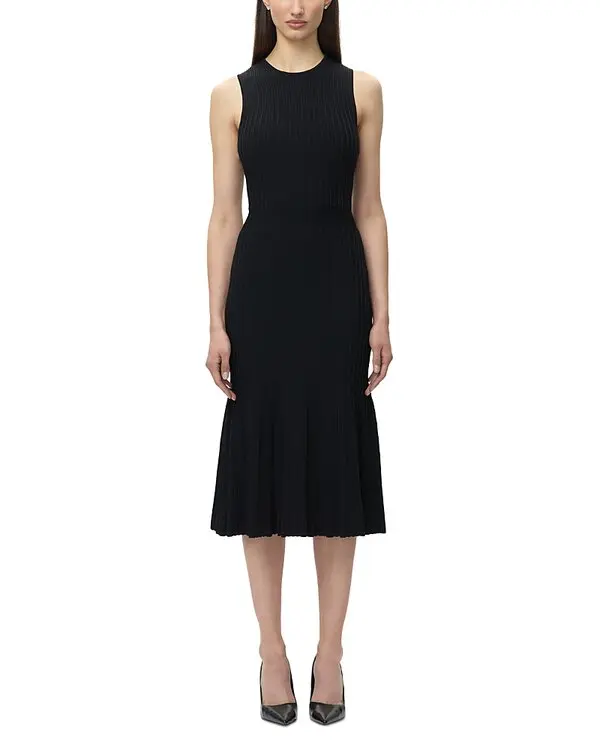 Herve Leger The Lauren Flare Hem Midi Dress - Black