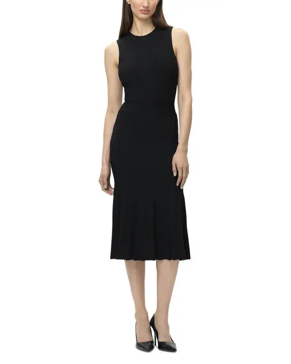 Herve Leger The Lauren Flare Hem Midi Dress - Black