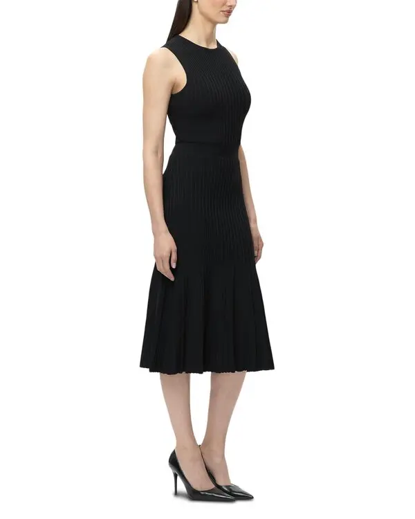 Herve Leger The Lauren Flare Hem Midi Dress - Black