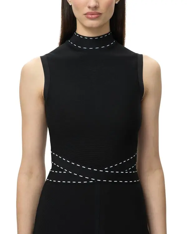 Herve Leger The Jessica Mock Neck Flare Dress