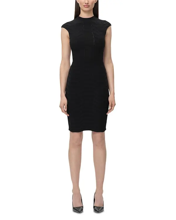 Herve Leger The Brittany Mock Neck Dress