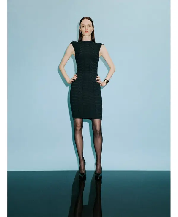 Herve Leger The Brittany Mock Neck Dress
