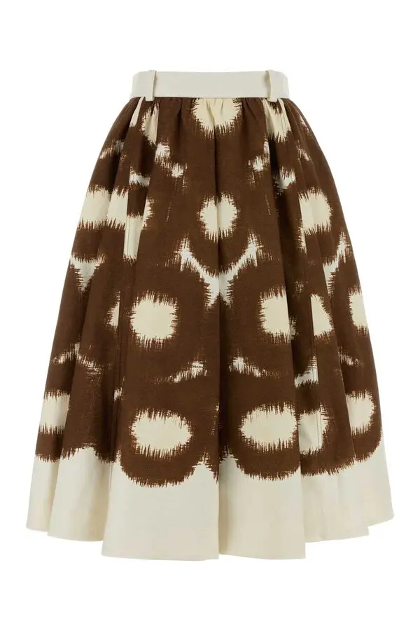 Prada 100% Cotton Allover Mini Skirt