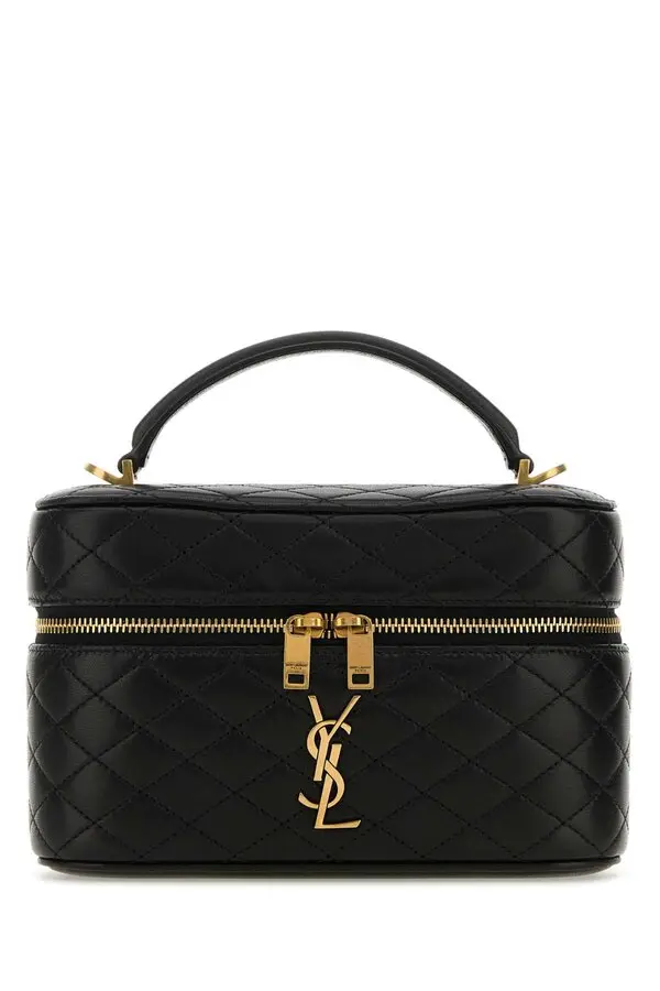Saint Laurent Gaby Nappa Leather Vanity Handbag - Black