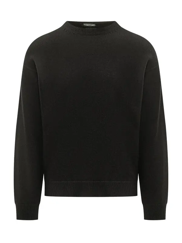 TOM FORD Cashmere Long Sleeve Crewneck Sweater - Black