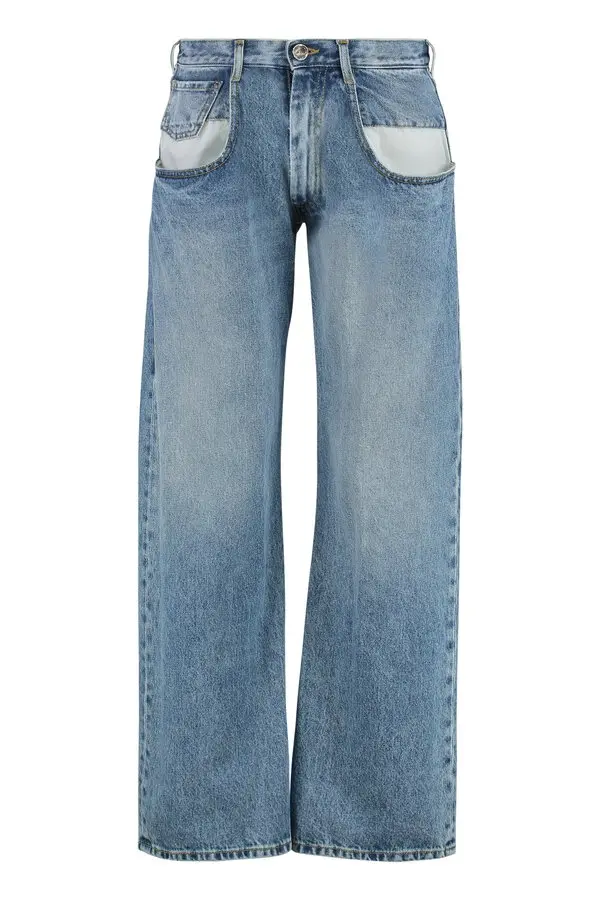 MAISON MARGIELA 5-pocket Straight-leg Jeans With Contrasting Inserts