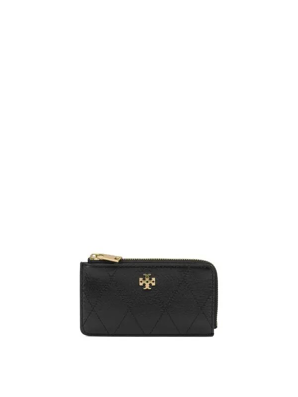 Tory Burch Leather Card Holder Wallet - Black