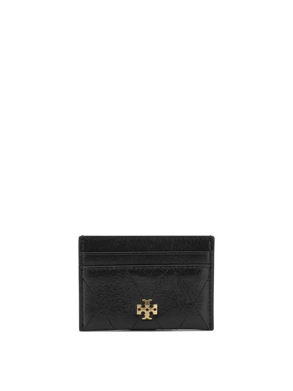 Tory Burch Leather Card Holder Wallet - Black