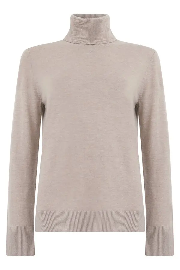 Max Mara Wool Turtleneck Sweater - Beige