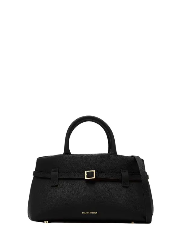 Manu Atelier Le Cambon 25 Hammered Leather Handbag - Black