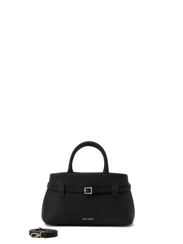 Manu Atelier Le Cambon 25 Hammered Leather Handbag - Black