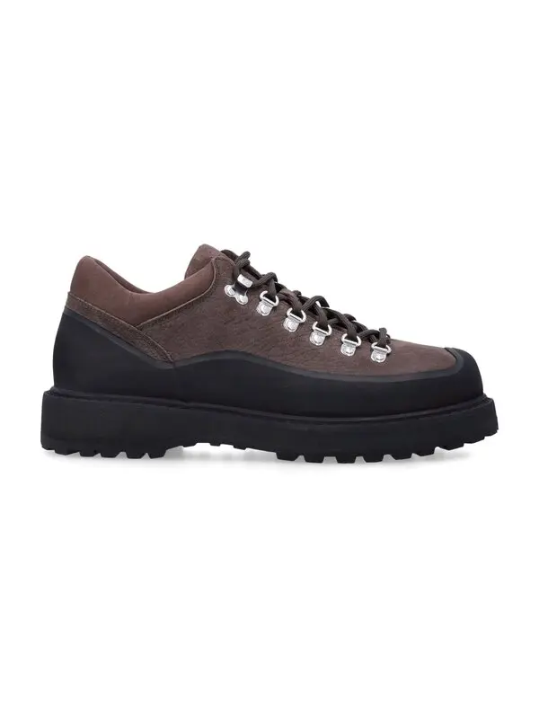 Diemme Wax-treated Suede Platform Hiking Sneakers - Dark Fellow