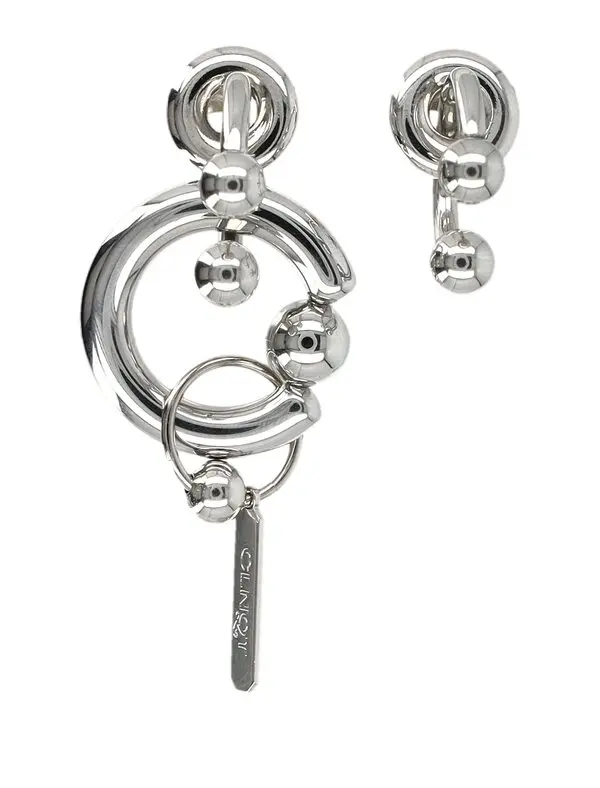 JUSTINE CLENQUET Sculptural Hoop Drop Earrings