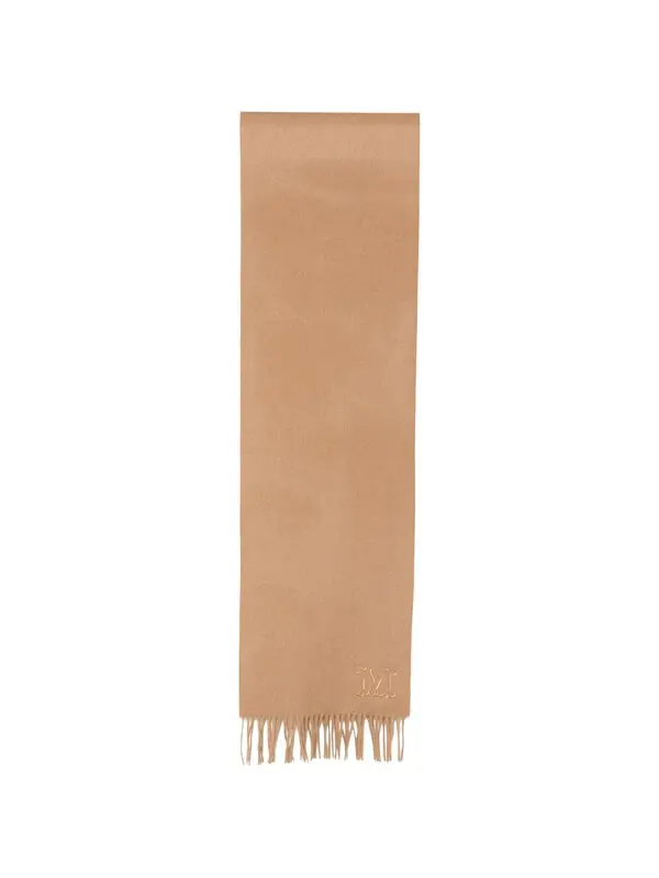 Max Mara 100% Cashmere Scarf With Soft Finish And Finished Edge - Beige