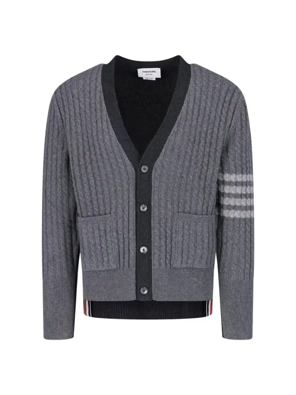 Thom Browne Cable-knit Virgin Wool Cardigan