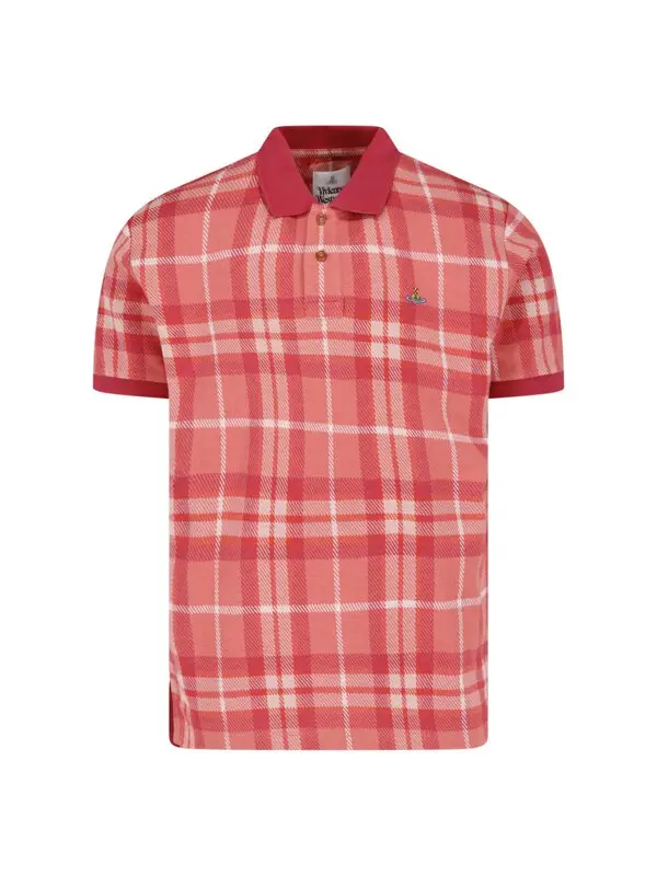 VIVIENNE WESTWOOD Plaid Cotton Polo Shirt