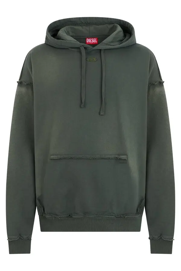 DIESEL® Distressed Pullover Hoodie - Green