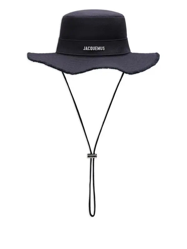 Jacquemus Bucket Hat With Logo Detail - Black