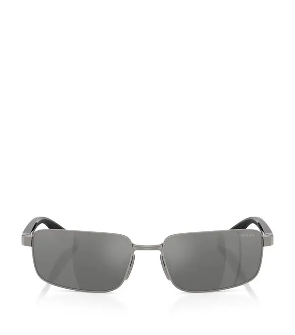 Prada Metal Rectangular Frame Sunglasses