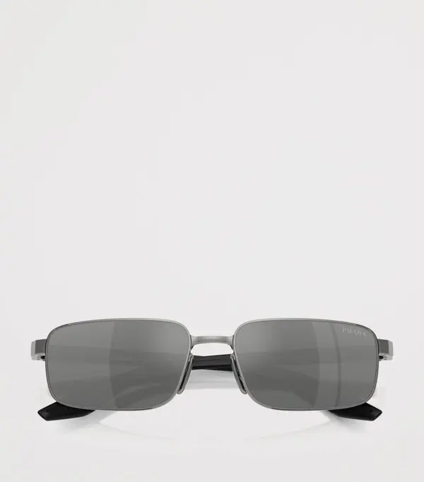 Prada Metal Rectangular Frame Sunglasses