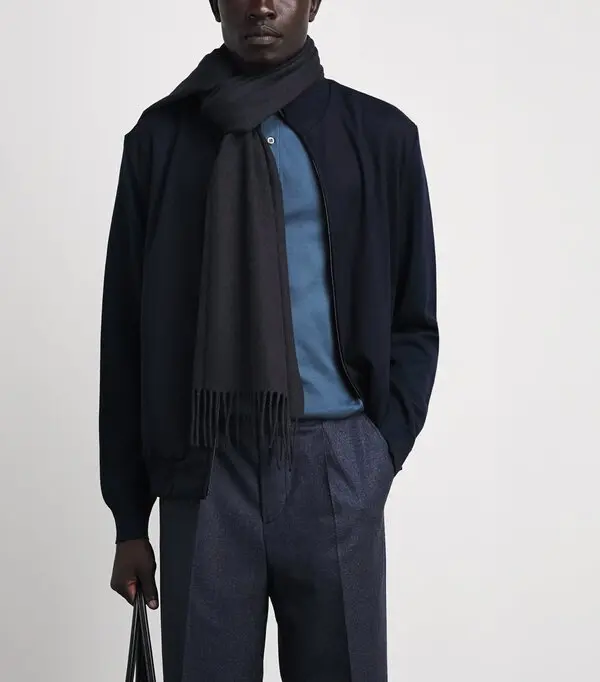 Canali Wool Fringe Scarf