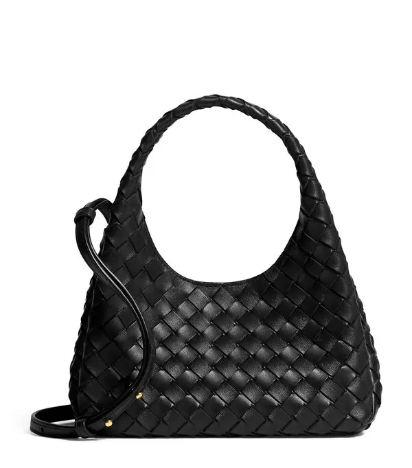 Bottega Veneta Baby Lambskin Campana Shoulder Bag - Black