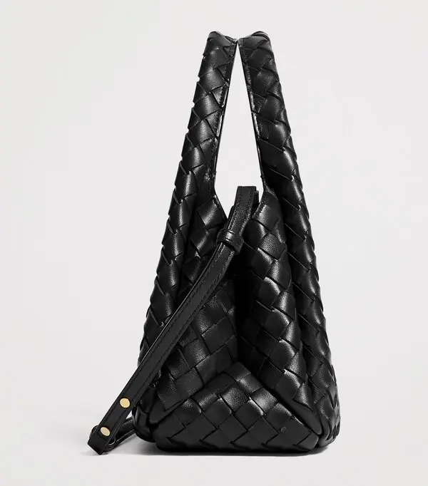 Bottega Veneta Baby Lambskin Campana Shoulder Bag - Black