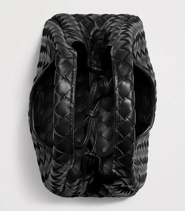 Bottega Veneta Baby Lambskin Campana Shoulder Bag - Black