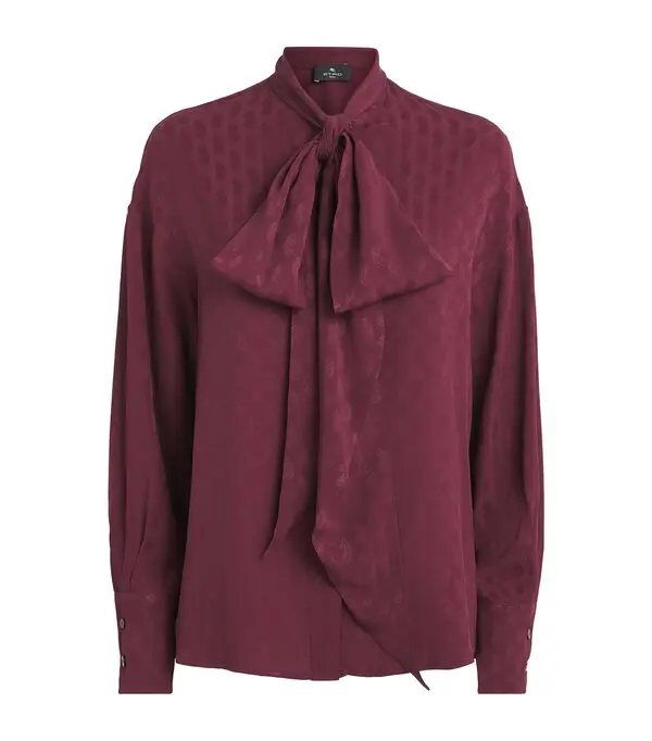 Etro Paisley Jacquard Pussy Bow Blouse