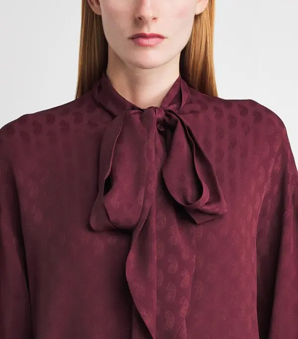 Etro Paisley Jacquard Pussy Bow Blouse