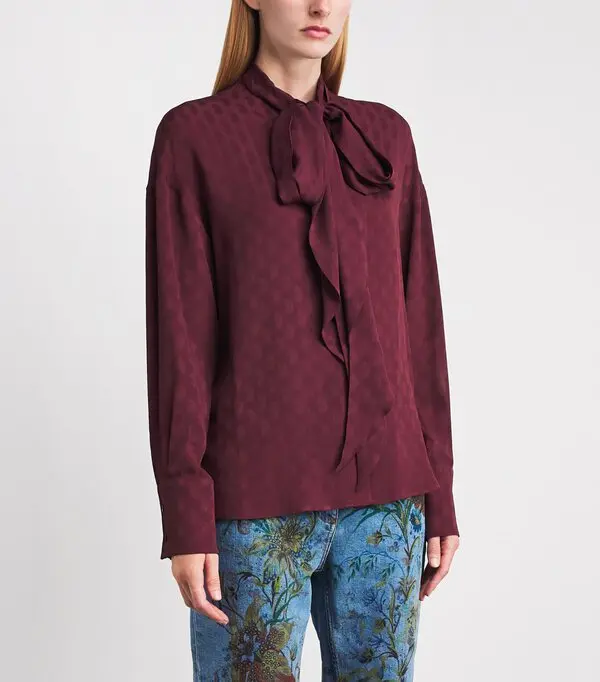 Etro Paisley Jacquard Pussy Bow Blouse